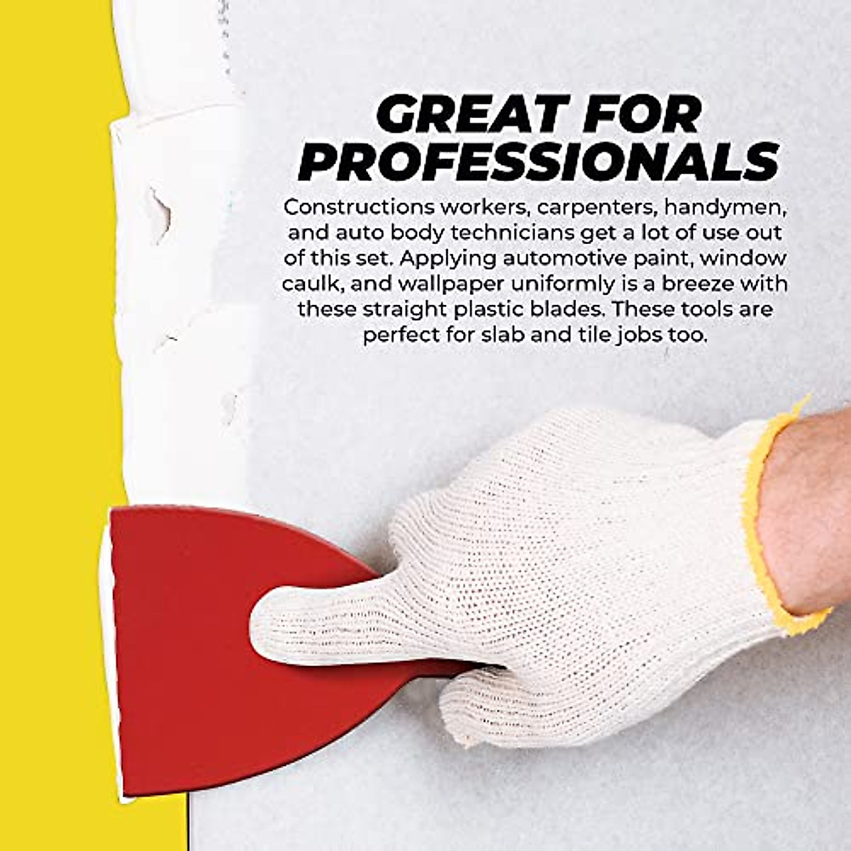 Qualihome Putty Knife Set | 6 Flexible Paint Scrapers for Spackling, Patching, and Painting