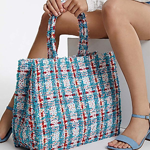 URBAN REVIVO Women's Fashion Tote Bag Large Capacity Handbag Shoulder Bag Top Handle Satchel Bags