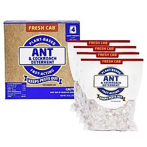 Fresh Cab Ants & Cockroaches Deterrent - Indoor Botanical Pest Control - Safe for Kids & Pets When Used as Directed - Made with Peppermint Essential Oil - 12-Pack (3)