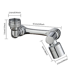 Faucet Extender, 1080° Large-Angle Rotating Robotic Arm Water Nozzle Faucet Adaptor, Universal Splash Filter Faucet with Dual-Water Outlet Modes, Kitchen Sink Aerator Sprayer
