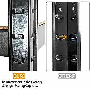 Shelves for Storage, Garage Racking Shelving Unit, 4 Tier Heavy Duty Shelf Unit for Shed Warehouse Workshop Garden, 63" H x 31" W x 16" D, Black, Metal & MDF Boltless Assembly System