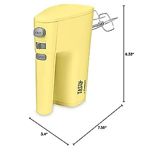 Tasty by Cuisinart Hand Mixer, Yellow, 7.59"(L) x 3.4"(W) x 6.33"(H)