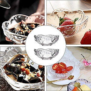 DOITOOL 2pcs Japanese Embossed Glass Bowl Glass Trifle Bowl Bar Dish Bowls Sundae Glasses Side Dishes Bowls Glass Dessert Plates Transparent Glasses Serving Dish Ice Cream Cup Snack