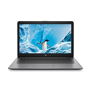 HP 2022 Stream 14" HD Display, Intel Celeron N4000 Dual-Core, 4GB DDR4 Memory, 128GB Storage (64GB eMMC+64GB Card), HDMI, WiFi,Webcam, Bluetooth, 1-Year Microsoft 365, Win 11 Home S, Brilliant Black