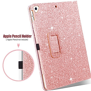 BENTOBEN for iPad 9th / 8th / 7th Generation Case, New iPad 10.2 Case 2021/2020/2019, Auto Wake/Sleep with Pencil Holder PU Leather Protective Case for iPad 10.2 inch, Rose Gold
