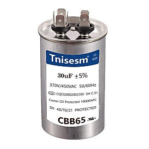 Tnisesm 20uF CBB65 Capacitor MFD 370V 450VAC Motor Running for Air Conditioner 50/60Hz for AC Motor Run or Fan Start and Cool or Heat Pump Air Conditione