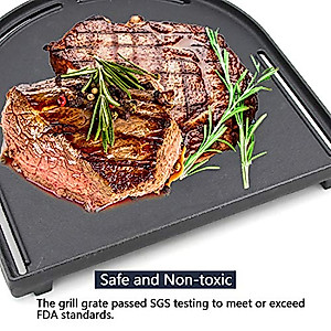 Hongso Matte Cast Iron Griddle for Coleman Roadtrip Swaptop Grill, Half Grill Griddle of Coleman Roadtrip Grill Accessories, Non-Stick Flat Cooking Pan, PCB011
