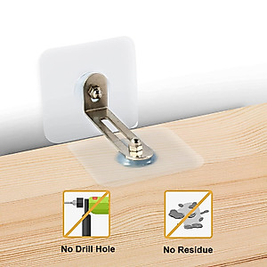 Yaokaim Anti Tip Furniture Wall Anchors No Drill (10 Packs), for Baby Proofing, Keep Baby Pet Safety from Falling Furniture, Removable, No Drilling