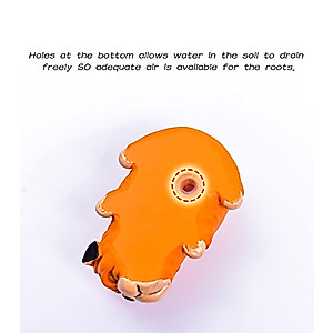 Cute Shar Pei Sleeping Pet Flower Pot with Drainer Garden Flower Pot Resin Succulent Potted Bonsai Plant Stand Home Desk Mini Decoration Balcony Gardening Flower Pot Does Not Contain Plants