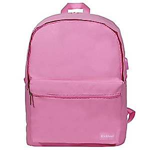Rockland Classic Laptop Backpack, Pink, Large