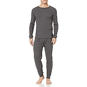 Amazon Essentials Thermal Long Johns Underwear Set for Men, Large, Charcoal