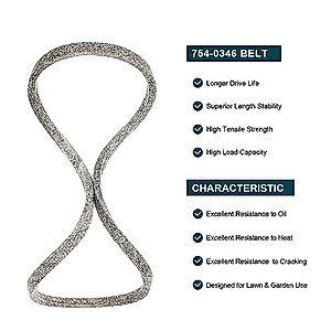 Honoyam 954-0346 754-0346 Auger Drive Belt Replacement 3/8" x 30" for MTD Cub Cadet Troy Bilt 1030E 1130SE 826 926E Storm 7524 Snow Throwers A-riens 72084 07208400 (2 Pack)