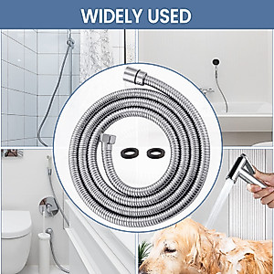 YDmeet Shower Head Holder and 71 Inch Shower Head Hose for Handheld, All Metal, Polished Chrome