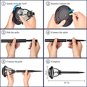 GIGALUMI Solar Garden Lights, 6 Pack Solar Yard Lights, Bright Solar Lights Outdoor Waterproof, Led Solar Pathway Lights Auto On/Off, Landscape Path Lights Solar Powered for Yard, Walkway, Lawn