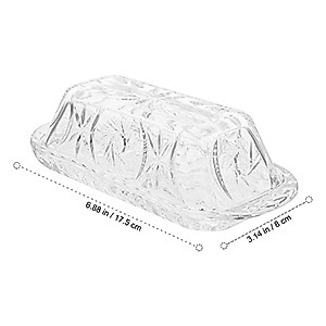 YARDWE Clear Deep Crystal Covered Butter Dish Butter Keeper Well Sealed to Keep Butter Soft Decorative Design and Antique Look Butter Dessert Tray Style 1