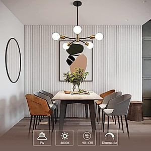 KGC LED Edison Globe Light Bulbs, Neutral White 4000K CRI 90, LED Filament Light Bulb, 5W Equivalent to 40W, G25(G80) Dimmable, Milky Glass, Bathroom Vanity Mirror Light, Pack of 6