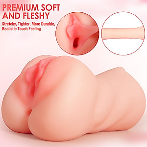 ZEMALIA 3 in 1 Male Masturbator Adult Sex Toys with Realistic Textured, Men's Pocket Stroker Toy for Adult Men Masturbation