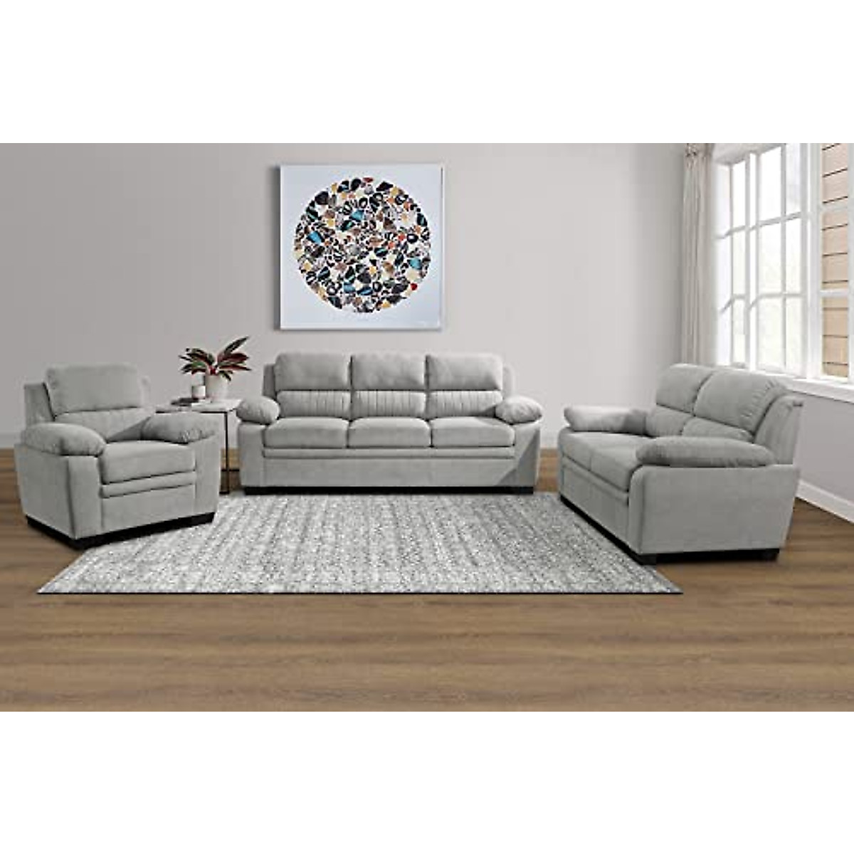 Lexicon Vega Living Room Sofa, Light Gray