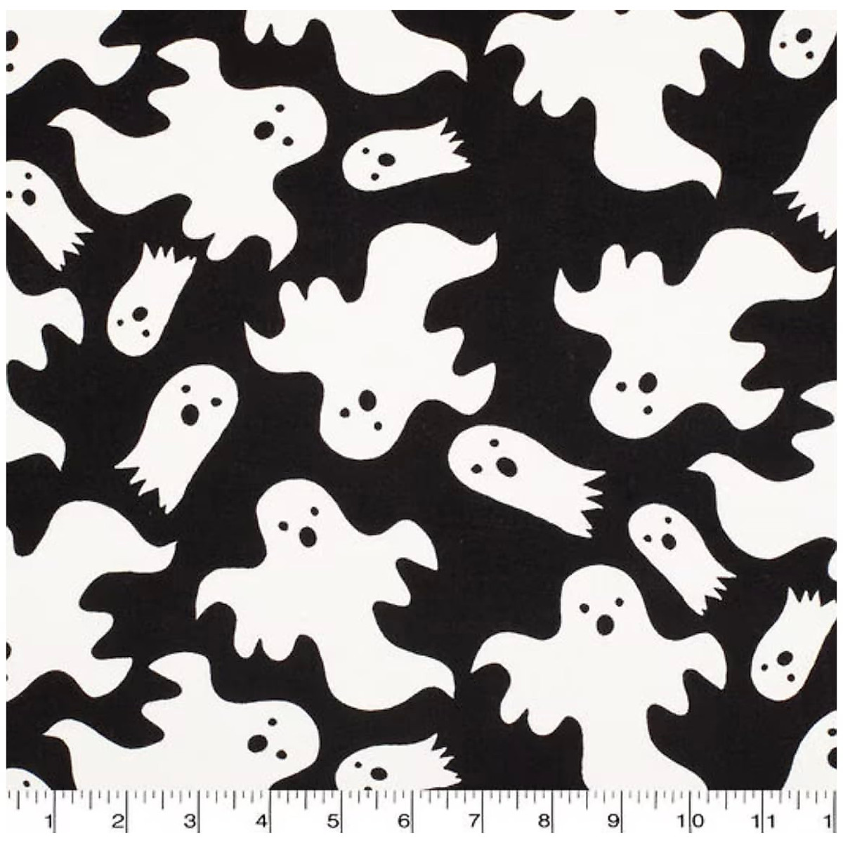 Halloween Glow in The Dark Ghost Super Snuggle Flannel Precut Fabric by The Yard - One Yard