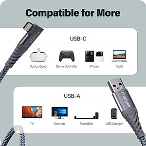 Froggen Link Cable Quest 2 Quest 1 [USB3.2/ 5Gbps] Nylon Braided Quest 2 Link Cable, High Speed Transfer & Fast Charge USB C Cable Compatible for VR Quest Headset and Gaming PC (10FT/3M)