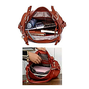 GJGJTER Women Ladies Handbag Purse Shoulder Tassel Stitching Tote Bag-Off White