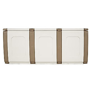 Homeplast Bold Indoor Outdoor Plastic Storage Trunk Resin Deck Box for Storing Pillows, Patio Cushions, and Firewood, 79 Gallon Capacity, Beige/White