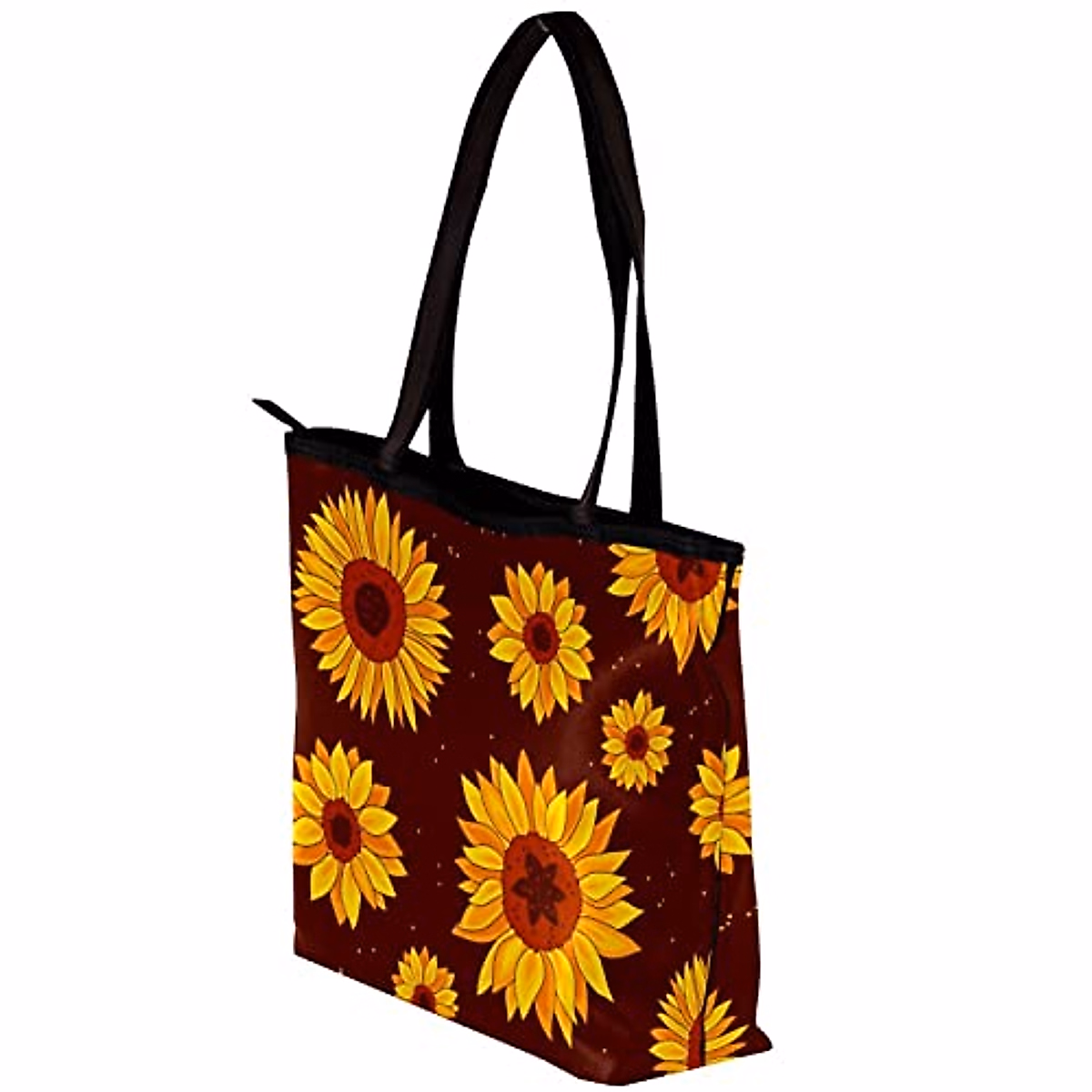 Women's Large Size Canvas Shoulder Bag Hobo Crossbody Handbag Casual Tote, Sunflower Brown