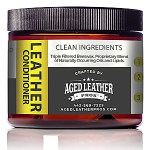 Beeswax Leather Conditioner Recommended by Pros for Genuine Leather, 6 OZ, Made in USA, All-Natural & Non-Toxic