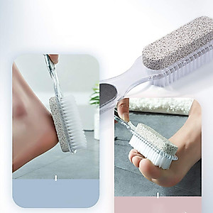 4 in 1 Foot File Pumice Stone Nail Brush Handheld Remover Pedicure Tool Reducer for Exfoliation