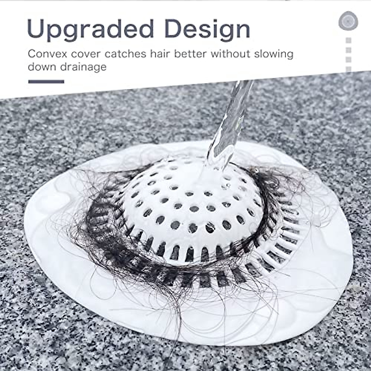 Shower Drain Cover Bathtub Hair Catcher Stopper Drain Strainers for Kitchen Sink Bathroom Tub 3 Pack White