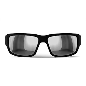 REKS ST Black WRAPAROUND I Silver Mirror Polarized lens