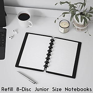 Discbound Half-Letter Size Lined Paper Refill, 250 Sheets (500 Pages), 5.5 in. x 8.5 in., 100 GSM, Junior Size 8 Disc Notebooks