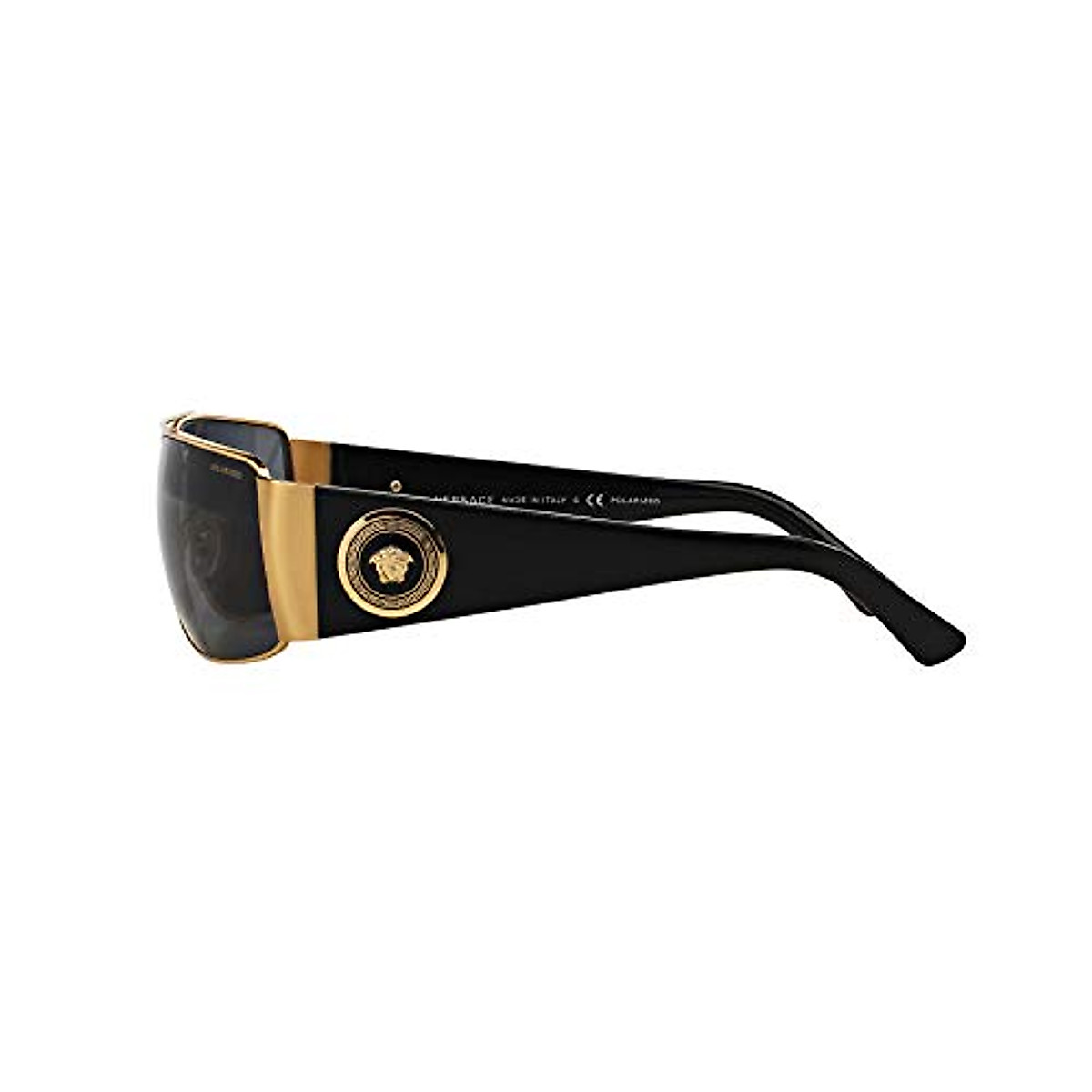 Versace Man Sunglasses Gold Frame, Dark Grey - Polar Lenses, 63MM