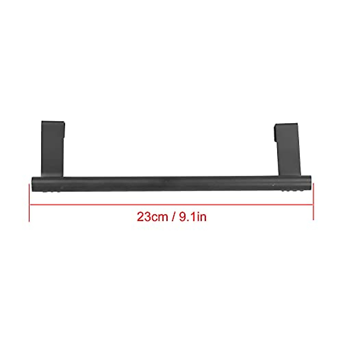 2PCS Over The Door Towel Rack, Black Hangable Towel Holders, 430 Stainless Steel Towel Rack, Punch Free Nail Free Cabinet Door Towel Rack, Kitchen Over Cabinet Towel Bar for Home Hotel(23cm)