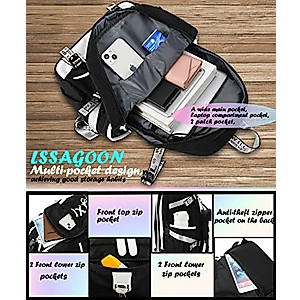 LSSAGOON Backpack for Women Teen Kids Girls, Water Resistant Casual Daypack Fits Laptop with USB Charging Port,Cute Bookbag for Travel,School,Hiking,Gift…
