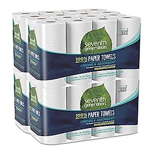 Seventh Generation Paper Towels, 100% Recycled Paper, 2-ply, 8 Count (Pack of 4)
