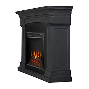 Real Flame Deland Grand Electric Indoor Fireplace with Remote Control, Realistic Infrared Fireplace with Heater, White