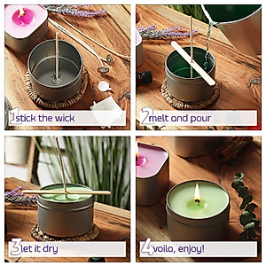 CraftZee Candle Making Kit for Adults Beginners - Soy Candle Making Kit Includes Soy Wax, Scents, Wicks, Dyes, Tins, Melting Pot & More DIY Candle Making Supplies