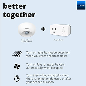 YoLink Smart Plug with Energy Monitoring, 1/4 Mile World's Longest Range Smart Home Mini Outlet Works with Alexa Google Assistant IFTTT Remote Control Home Appliances Anywhere, YoLink Hub Required