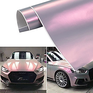 XhuangTech Chameleon Vinyl Wrap Grey to Red Adhesive Car Body Film Sticker Decal Sheet Roll Air Bubble Release DIY (Grey to Red, 60" x 11.8" （1.52M x 0.3M)