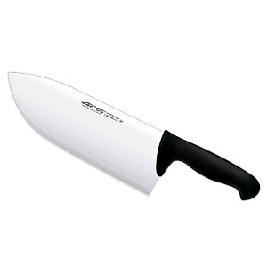 ARCOS Butcher Knife 10 Inch Nitrum Stainless Steel and 255 mm blade. Ergonomic Polypropylene Handle. Series 2900. Features different handle colors to make it easier for each food group. Color Black.