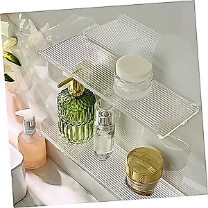 CORHAD Acrylic Storage Rack Indoor Floating Bathroom Shelf Adhesive Wall Shelf Phone Holder for Photo Display Shelves Toilet Phone Wall Mount Shelves Clear Wall Transparent