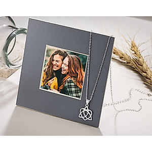 RareLove Soul Sister Gift for Women, Friendship 925 Sterling Silver Sister Celtic Knot Infinity Heart Necklace, Best Friend Birthday Gifts