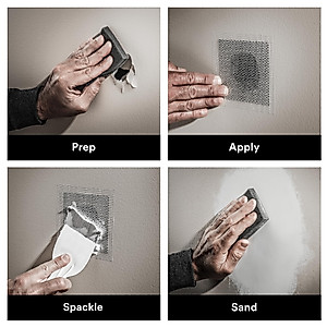 3M High Strength Small Hole Repair Kit, Inlcudes Spackling Compound, Putty Knife, Sanding Sponge, and Self-Adhesive Patch, For Hole Repairs Up To 3" in Diameter, Easy Wall Repair (SHR-SIOCKIT)