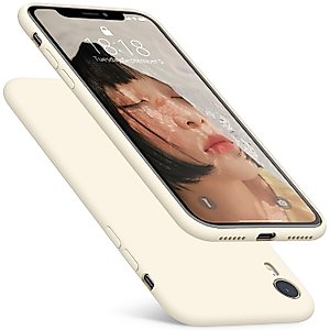 DTTO Compatible with iPhone XR Case, Ultra Slim Soft Premium Liquid Silicone [Military Grade Drop Protection] Full-Body Protective Bumper Case for iPhone XR 6.1 inch (Milk White)