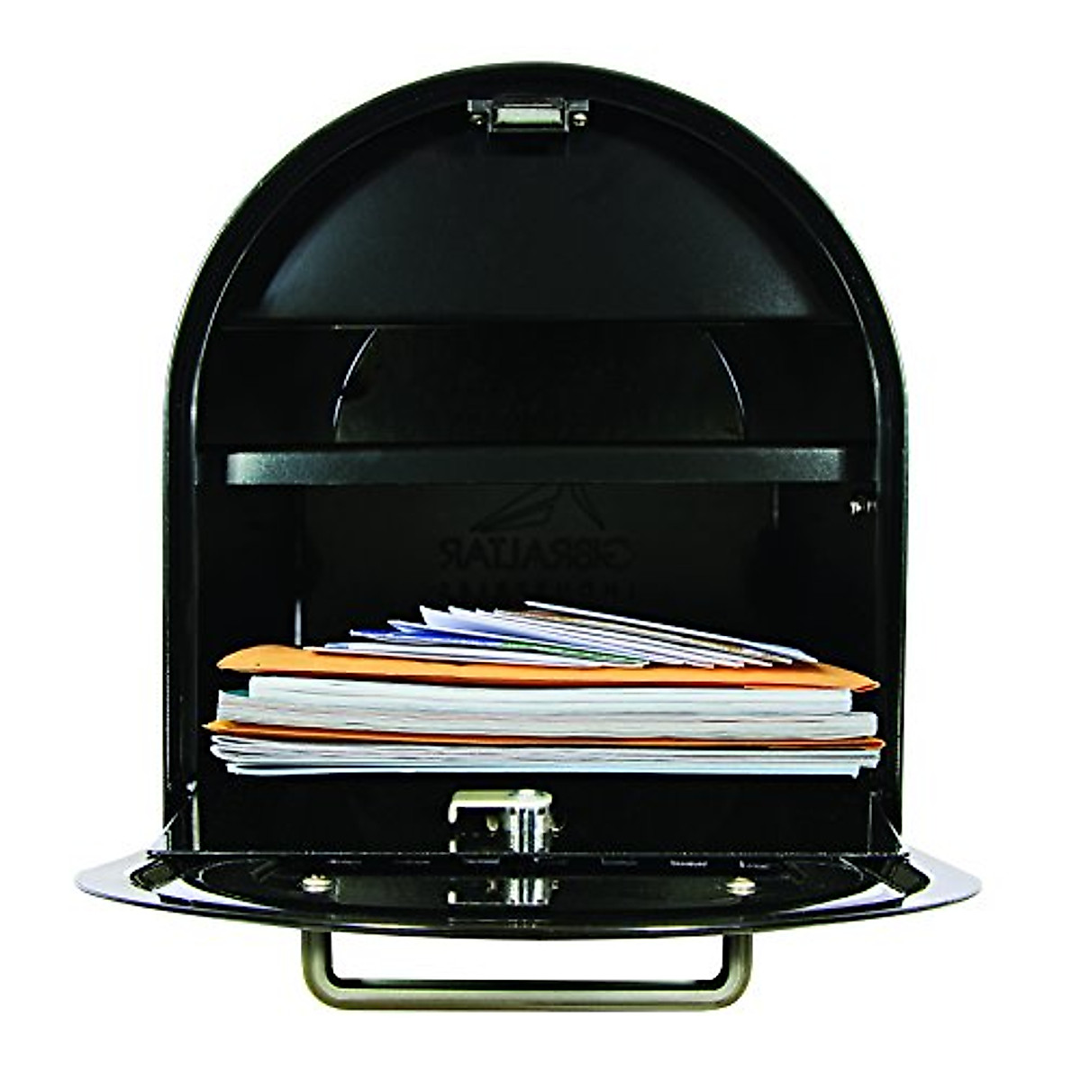 Gibraltar Mailboxes Reliant Locking, Large Capacity, Galvanized Steel, Post-Mount Mailbox, Black