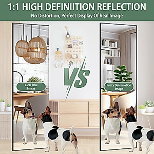 Hasipu Door Mirror Full Length, 51 x 16 Inch Full Body Wall Mirror Over The Door Hanging Mirror for Bedroom, Living Room, Cloakroom