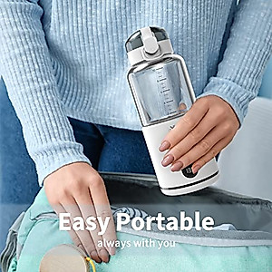 IXTECH Portable Water Warmer for Baby Formula, Milk Warmer for Travel, 10 oz,Electric Warming with Adjustable Temperature Control, Leak-Resistant Spout, Rechargeable and Wireless