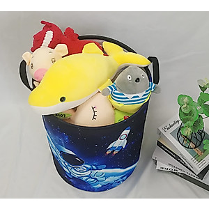 MAIZMZ Storage Bins Toys Box Kids Hamper Laundry Basket Canvas Collapsible Baby Gift Organizer Bin for Nursery Home/Dorm/Kitchen/Pet/Office/Closet/Shelf/(spaceman)