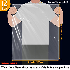 Sinload 12 Pcs 50" x 56" Cellophane Gift Bags Extra Large Cellophane Bags Clear Basket Bags for Gift Baskets, Jumbo Big Opp Plastic Cellophane Wrap Large Size Clear Gift Bags